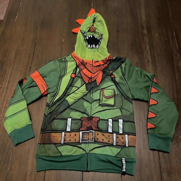 Fortnite | Jackets & Coats | Fortnite Rex Dinosaur Full Zip Hoodie ...
